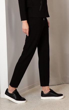 Passioni Sweatpants mit Streifendetails am Gummibund und Bindeb&auml;ndern Schwarz