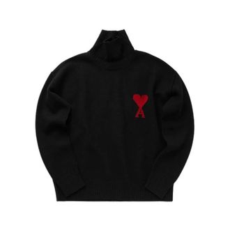 Ami Homme, Pulls, Noir, Taille: 2XL Pulls &agrave; col roul&eacute;
