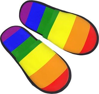 Generic Pantoufles De Maison Drapeau Rainbow Doux Accueil Pantoufles Unisexe Chaussons Pour Spa Homme Chambre M