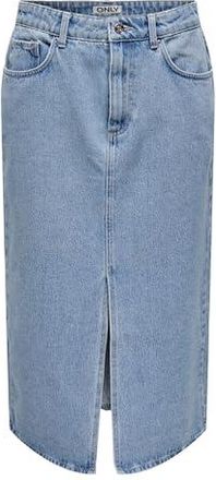 Only Onlbianca Midi Skirt DNM Rea Noos Jupe, Bleu Jeans Clair, XL Femmes