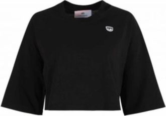 Chiara Ferragni Schwarzes T-Shirt mit kurzen &Auml;rmeln 72Cbht10Cjt00899 - - Tops - Damen - Schwarzk - M
