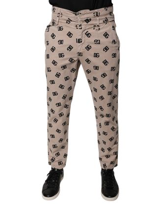 Dolce & Gabbana Logo-Monogram Cotton Jeans - Beige