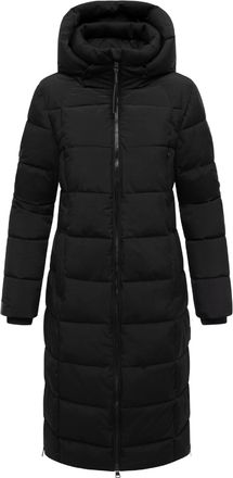 Marikoo Damen Langer Wintermantel warmer Steppmantel Lanitaa XVI Black Gr. 5XL