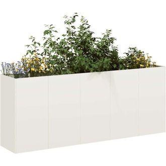 vidaXL Vidaxl - Jardini&egrave;re blanc 200x40x80 cm acier lamin&eacute; &agrave; froid