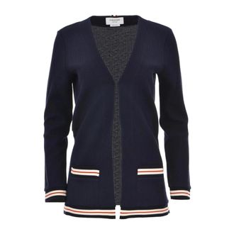 Thom Browne Blaue Baumwoll-Strickjacke Pullover - - Knitwear - Damen - Blau - S