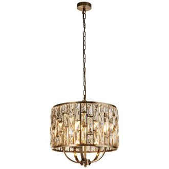 Searchlight [NEUWERTIG] B-Ware Bijou H&auml;ngeleuchte Pendelleuchte Kristallglas Messing 5 Flammig
