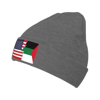 Generic Extensible Bonnet Tricot&eacute;, Drapeau du Hedjaz 1917 et de lAm&eacute;rique, &Eacute;pais Chapeau dhiver Tricot&eacute;, Tricoter Chapeau pour Cyclisme, Femme, Ski