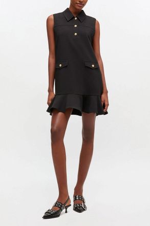 Ganni Schwarzes Anzug-Minikleid aus Twill - Gr&ouml;&szlig;e 34 schwarz