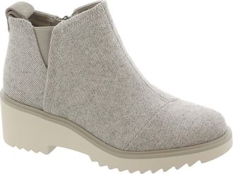 Toms Damen Stiefel Wildleder Keilabsatz Nachhaltig Komfortabel mit OrthoLite-Einlegesohlen und Seitlichem Rei&szlig;verschluss
