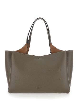 Tod's Womens Handbag Medium Grey Leather Handbags Hand Bags