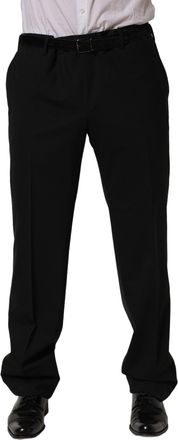 Dolce & Gabbana Virgin Wool Tapered Leg Trousers - Black