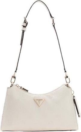 Guess sac &agrave; &eacute;paule Cresidia II Top Zip Shoulder Bag Cream White Logo &eacute;cru