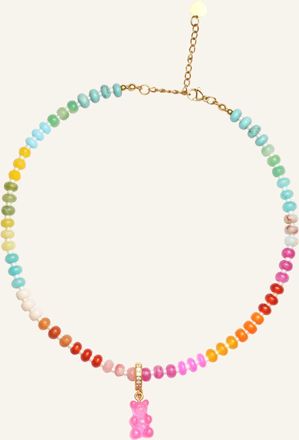 Crystal Haze Crystal Haze Halsketten Tropical Nostalgia Bear Necklace Pink By Glambou gold