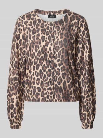 Monari Sweatjacke im Allover-Look mit Rundhalsausschnitt