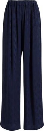 Alberta Ferretti Femme, Pantalons, Bleu, Taille: 38 FR Monogram AF Silk Pantalons