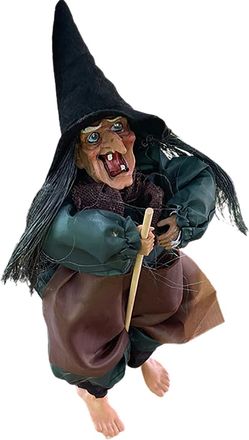 Generico Gruselige Hexen-Anh&auml;nger-Dekoration: Halloween-Hexendekoration mit leuchtenden Augen, ger&auml;uschaktiviertes Outdoor-Zubeh&ouml;r | Hexenornament im Stil eine