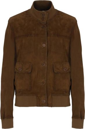 P.A.R.O.S.H. P.a.r.o.s.h., Femme, Vestes, Brun, Taille: 42 FR Marfa Suede Jacket