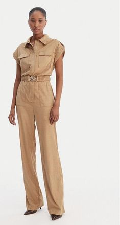 Guess Jumpsuit W6RD61 WJ472 Braun Regular Fit