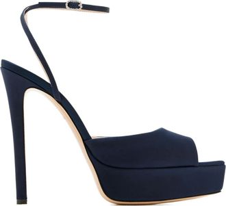 Andrea Wazen Loulou Peeptoe-Sandalen mit Plateau 140mm - Blau