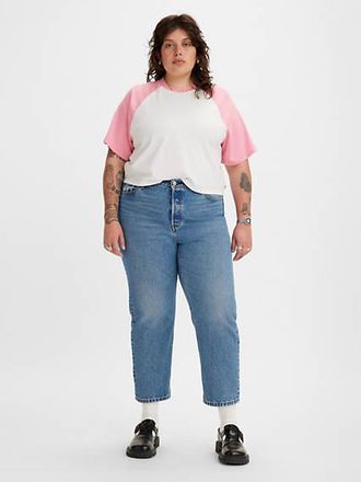 Levi's Jean 501 Original Crop (Grandes Tailles) - Femme - Bleu / Medium Indigo Worn In - 14