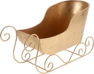 DOITOOL Weihnachtsschlitten-tischdekoration, Mini-schlittenmodell aus Goldenem Eisen, Feiertags-Desktop-Ornament, 12, 59 X 6, 88 X 4, 84 Zoll