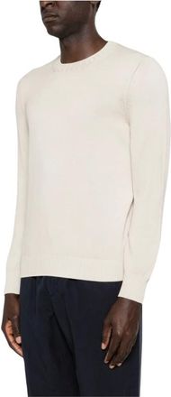 Gran Sasso Homme, Pulls, Blanc, Taille: L Pull ras du cou en maille c&ocirc;tel&eacute;e