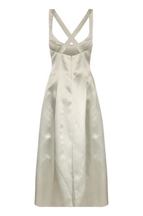 Philosophy di Lorenzo Serafini Womens Dress With Crossed Back Straps Green Acetate