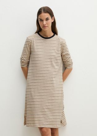 Marc O'Polo Nachthemd MARC OPOLO Mix & Match Cotton, Damen, Gr. XL, N-Gr, beige (hellbeige gestreift), Jersey, Obermaterial: 100% Baumwolle, Kleider Nachthemd