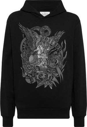Philipp Plein Homme, Sweatshirts et sweats &agrave; capuche, Noir, Taille: L SweaT-shirt &agrave; Capuche Crystal Tattoo