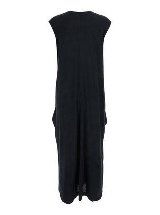 Toteme Womens Long Jersey Dress Tie-Waist Black