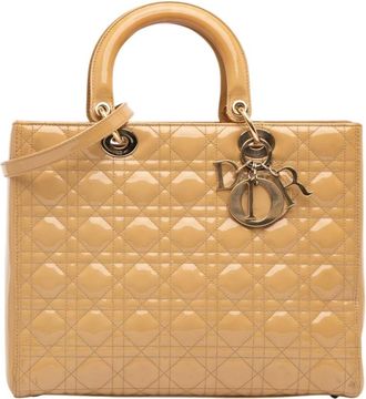 Dior Sac &agrave; main en cuir matelass&eacute; Pre-owned - Femme - Pre-owned - Beige - Taille: ONE Size
