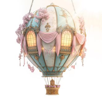 Generico laterne mit Hei&szlig;luftballon, 25 cm, Acryl-Fenster-Modell, 2 D, bunte H&auml;ngedekoration, energiesparende Gartenlampe | Dekorative laterne mit Luftballons