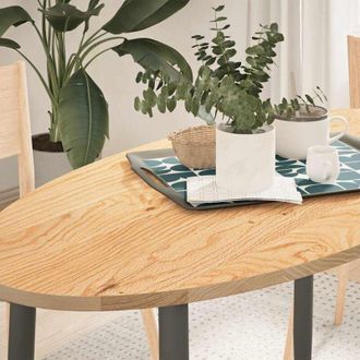 vidaXL Dessus de table 120x60x2 cm bois de ch&ecirc;ne massif ovale Vidaxl
