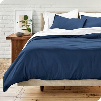Bare Home Bettwäsche-Set 155 x 200 cm - 1 Bettbezug + 2 Kissenbezüge, Oeko-TEX Standard 100, (155 x 220/80 x 80 x 2), Dunkelblau