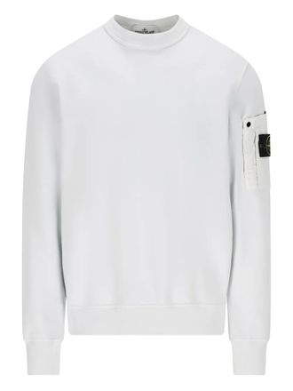 Stone Island sweat &agrave; patch logo - Blanc