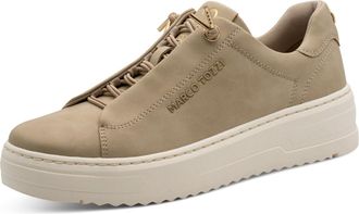 Marco Tozzi Damen Sneaker flach mit Schn&uuml;rsenkeln Elegant, Beige (Dune), 41 EU