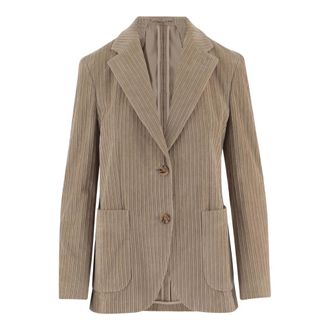 Lardini Rippen-Samt-Sakko aus Baumwolle - - Jackets - Damen - Beige - XL