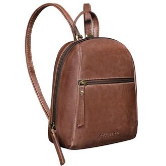 STILORD Lia Mini Sac &agrave; Dos Cuir Femme Daypack Vintage Petit Sac a Main Femmes Porte &agrave; l&Eacute;paule Shopping Backpack XS Retro Cuir V&eacute;ritable, Couleur:messina - mar