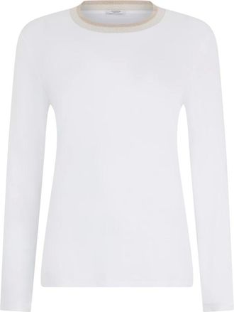 PESERICO Femme, Pulls, Blanc, Taille: 50 FR Tricot &agrave; col rond