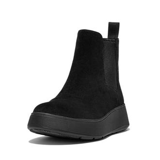 FitFlop Womens F-Mode Suede Flatform Chelsea Boots, tout noir, 40 EU