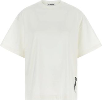 Jil Sander Femme, Tops, Blanc, Taille: 40 FR T-shirt uni en jersey de coton