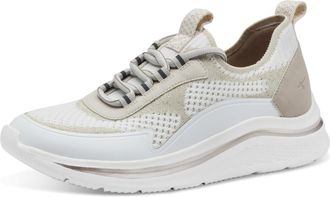 Tamaris Comfort Damen Sneaker flach mit Chunky-Sohle Vegan, Beige (Beige), 37 EU