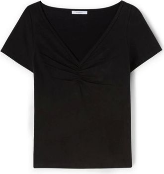 Motivi Femme, Tops, Noir, Taille: 36 FR T-shirt à fronces