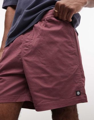 Element Chino-Shorts in Beerenrot mit Kordelzug-Schwarz