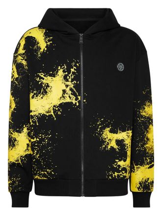 Plein Sport hoodie imprim&eacute; &agrave; fermeture zipp&eacute;e - Noir