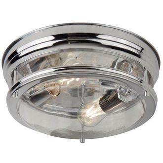 Searchlight Searchlight - Edinburgh - Plafonnier affleurant de salle de bains &agrave; 2 ampoules Chrome IP44, E27