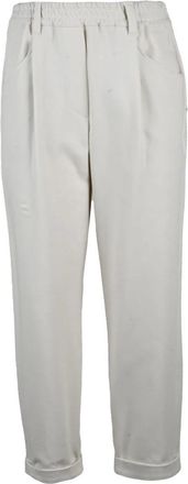 Brunello Cucinelli Femme, Pantalons, Beige, Taille: 36 FR Wide Pantalons