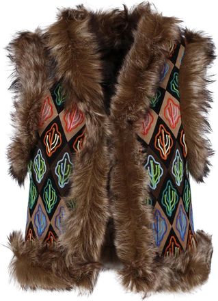 Golden Goose Embroidered Shearling Vest