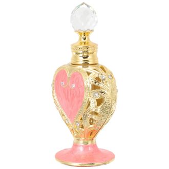 NUOBESTY Leere Wiederbef&uuml;llbare Herz Parf&uuml;mflasche aus Glas Pink Lichtgesch&uuml;tzt Vintage Nahost Duftflakon f&uuml;r Reisen und &Auml;therische &Ouml;le