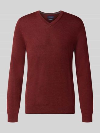 Christian Berg Strickpullover aus Woll-Mix mit V-Ausschnitt